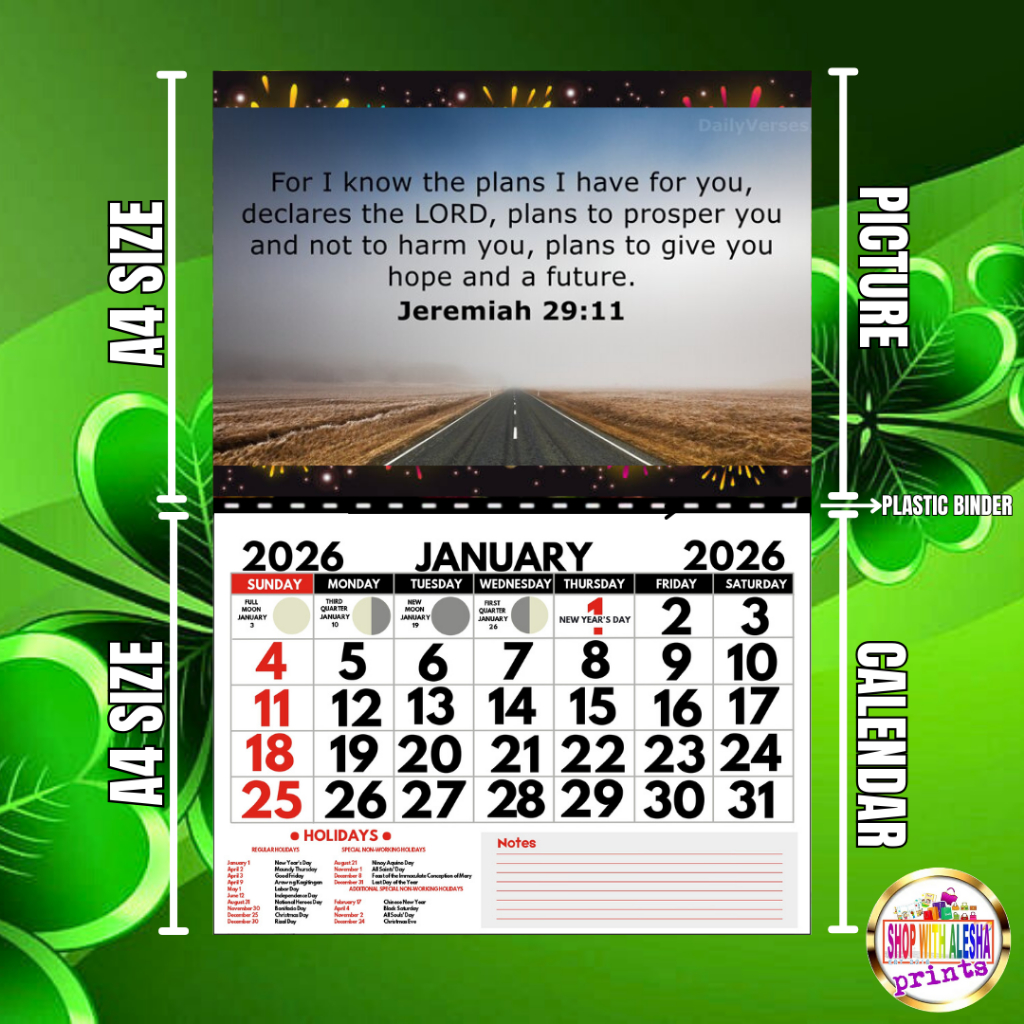 2026 Calendars - Bible Verses & Inspirational Quote - Long Lasting ...
