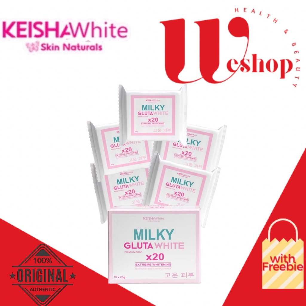KEISHA WHITE MILKY GLUTA WHITE PREMIUM SOAP X20 EXTREME WHITENING ...