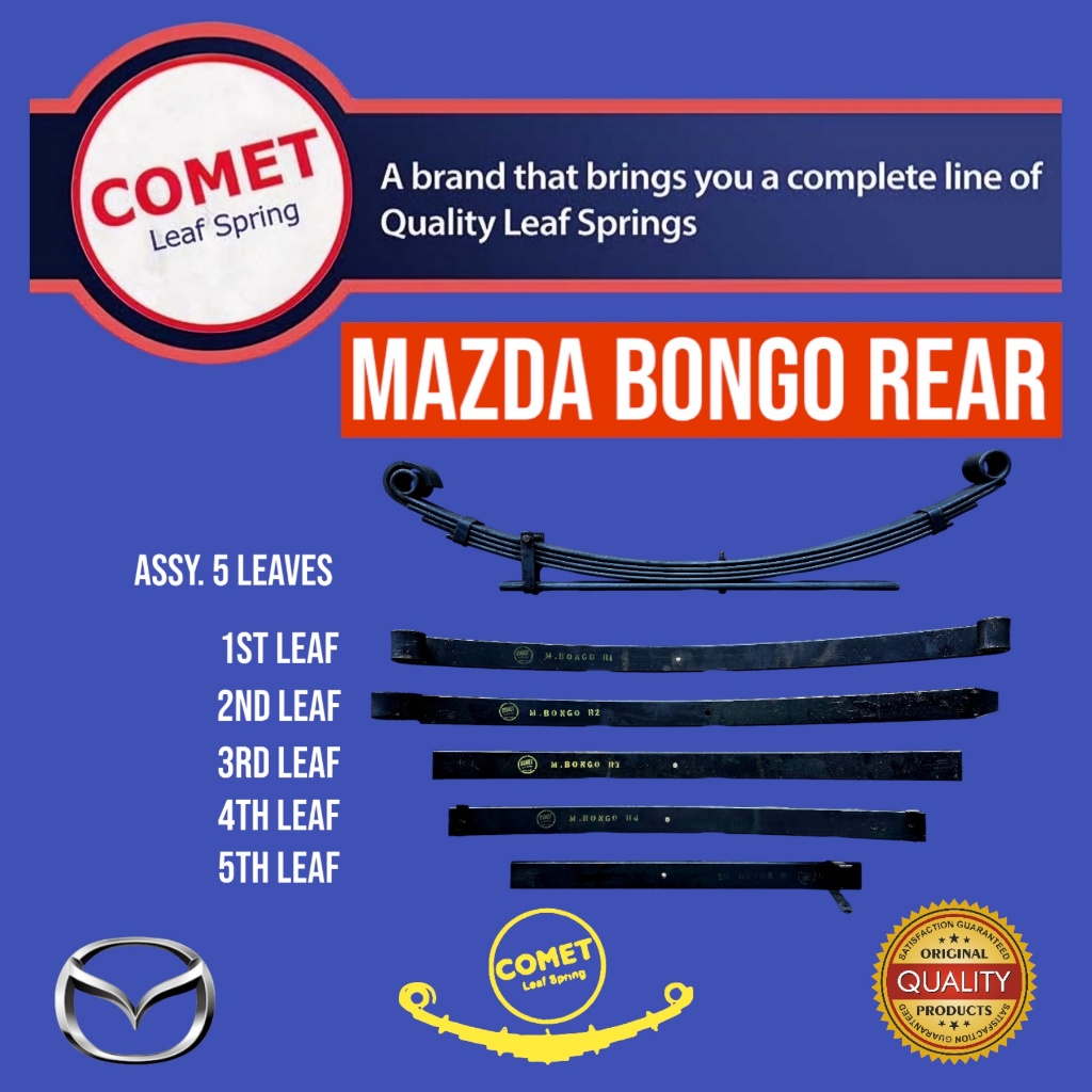Leaf Spring for Mazda Bongo Rear 5 Leaves (ASSEMBLY) | Shopee Philippines