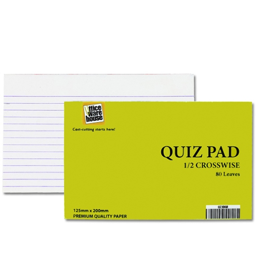 Office Warehouse 1/2 Crosswise Quiz Pad 80 Leaves 2s | Shopee Philippines