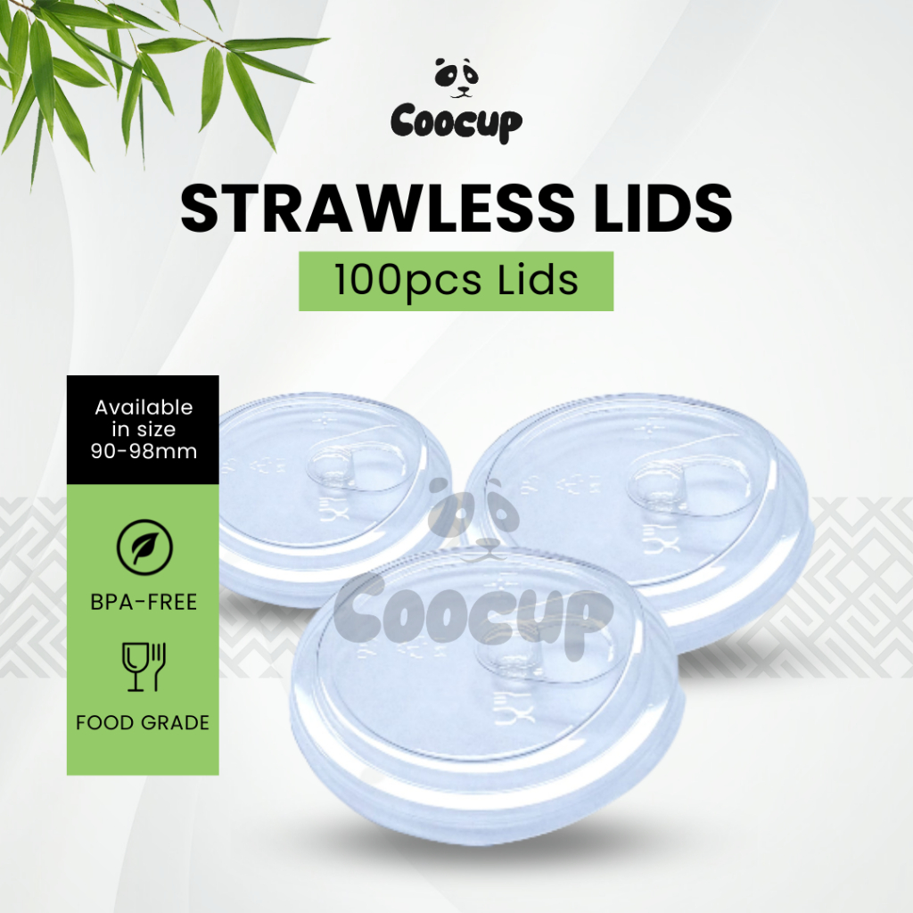 Strawless Lid 90/95/98MM (100pcs / Bundle) Starbucks lid / Milktea Lids ...