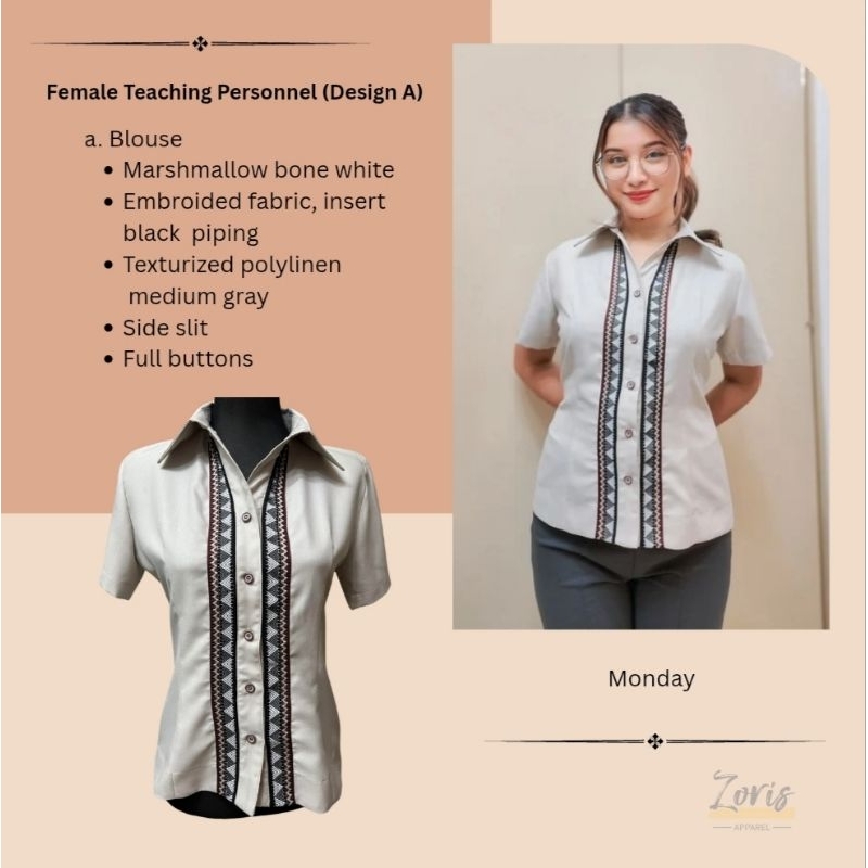 DepEd 2025 Teachers Uniform RTW ready to wear ( Monday ) | Shopee ...