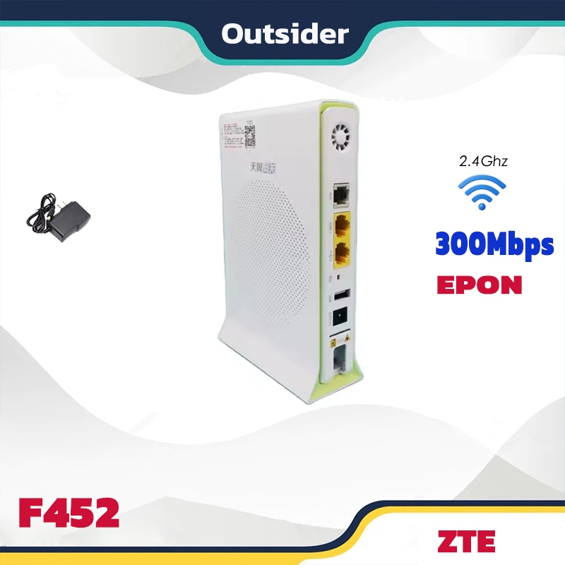Pre-owned ZTE WiFi Modem F452 NOT (1GE+1FE+1TEL) | EPON ONU English ...