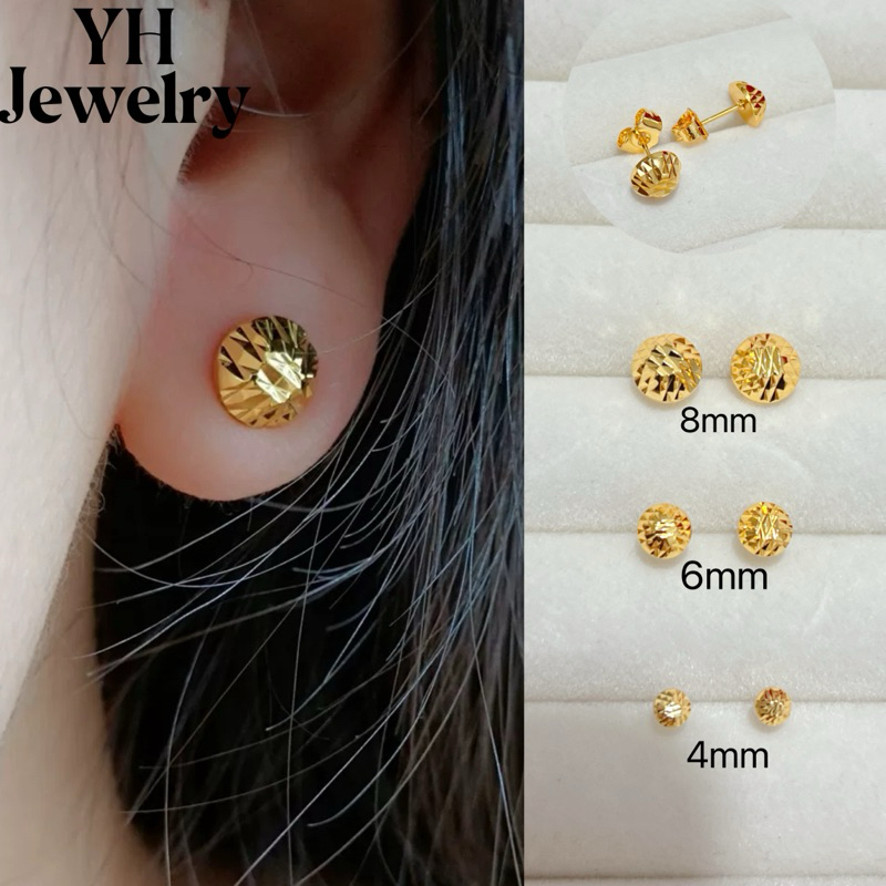 【YH】Fashion Minimalist Round Stud Earring Accessories For Unisex ...