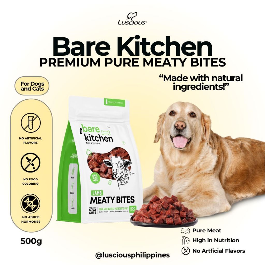Bare Kitchen 500g Dog Treats Premium Meaty Bites Beef Bites Chicken ...