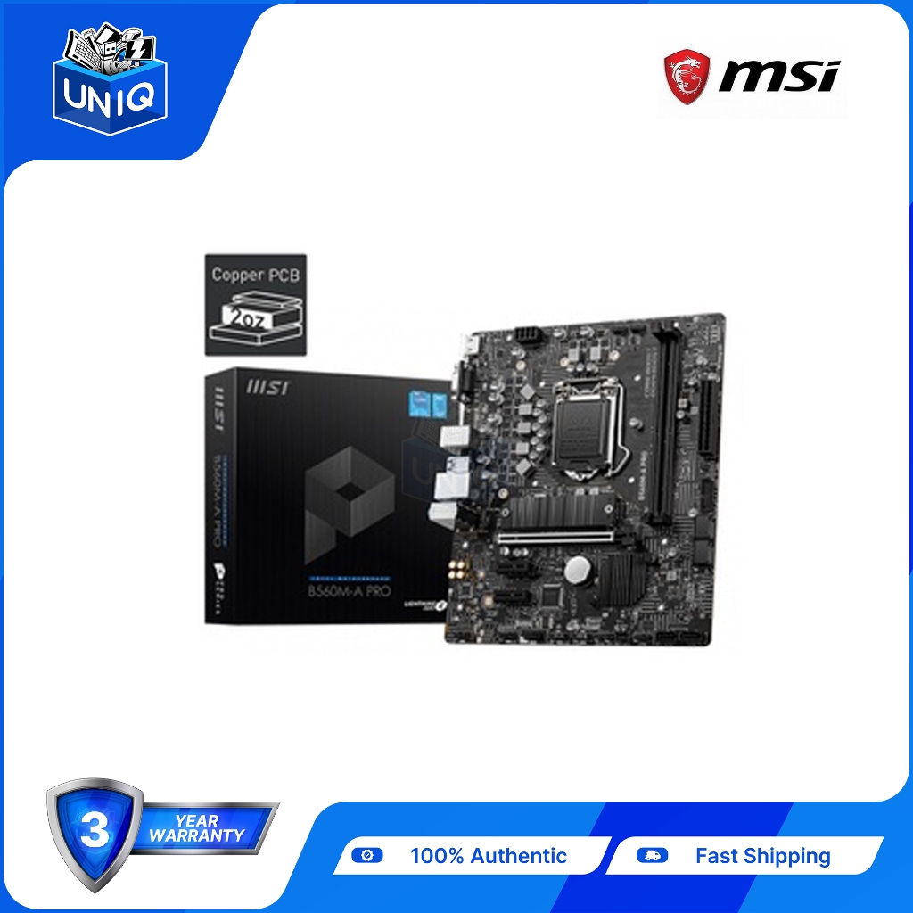 MSI B560M-A PRO Micro-ATX Motherboard, Intel B560 Chipset, LGA 1200, 6x ...