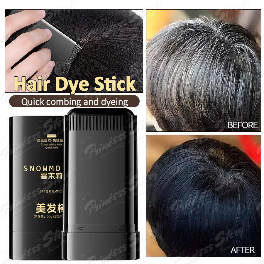 Hair Dye Stick 2 in 1Waterproof and Sweat-proof Fast Covering White ...