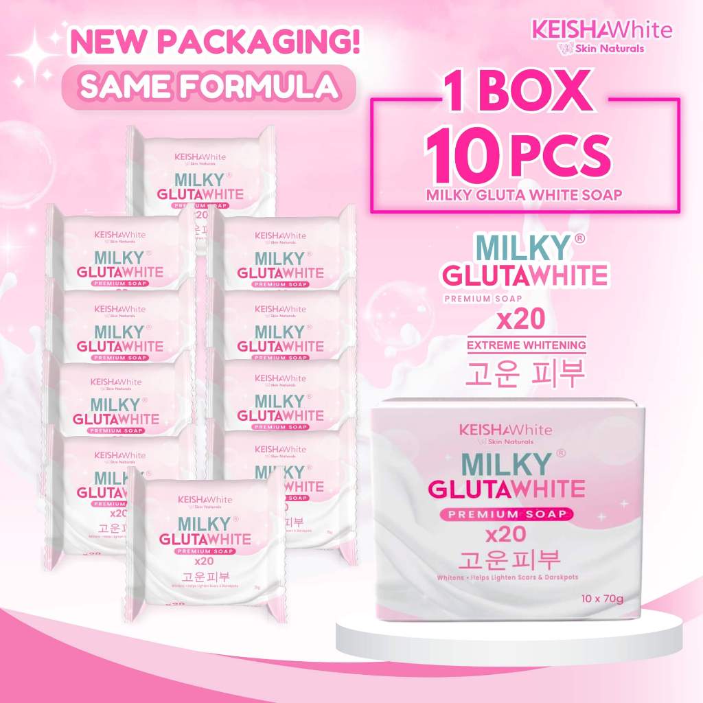 [10 PIECES] MILKY GLUTA WHITE PREMIUM SOAP X20 EXTREME WHITENING BY ...