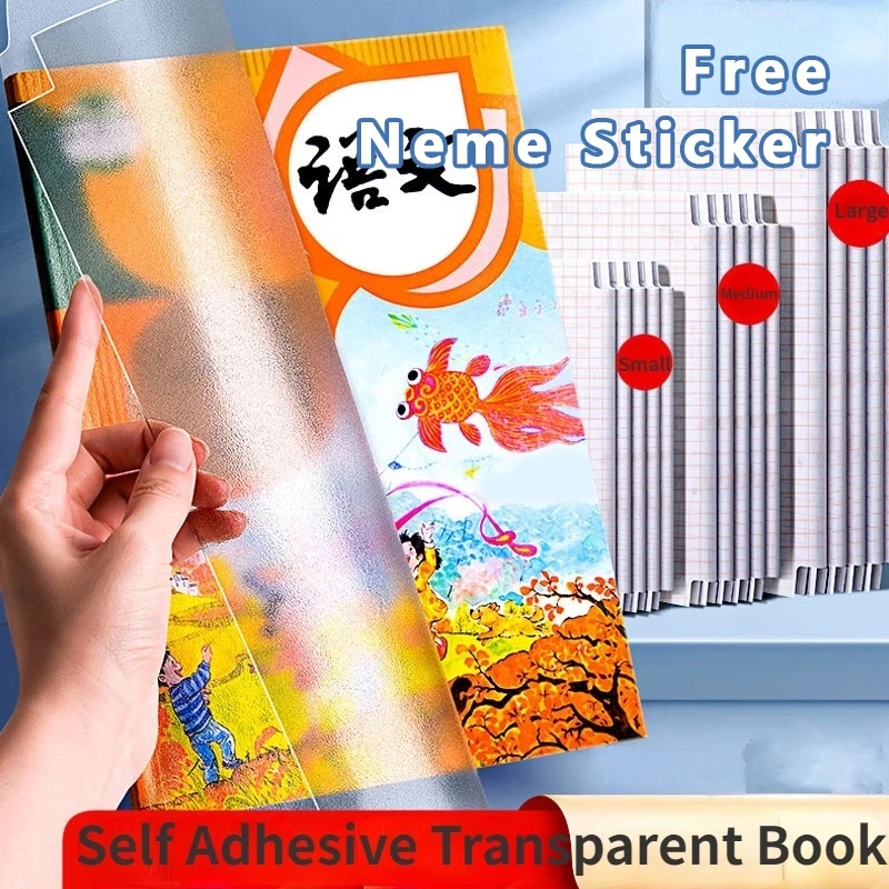 10 Sheets Self Adhesive Book Cover Transparent Waterproof Film ...