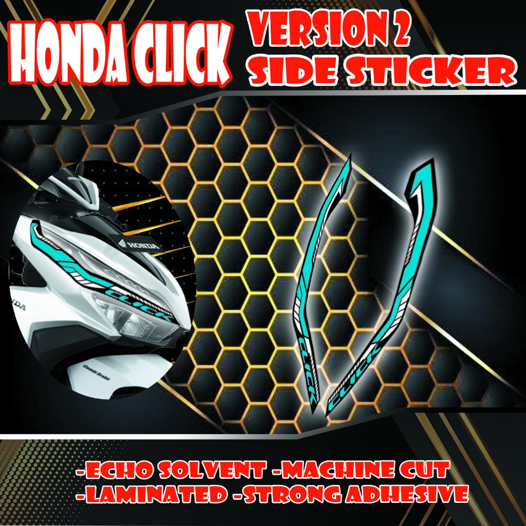 HONDA CLICK NEW SIDE STICKERS FOR VERSION 2 MOTORCYCLE PANG TAKIP NG ...