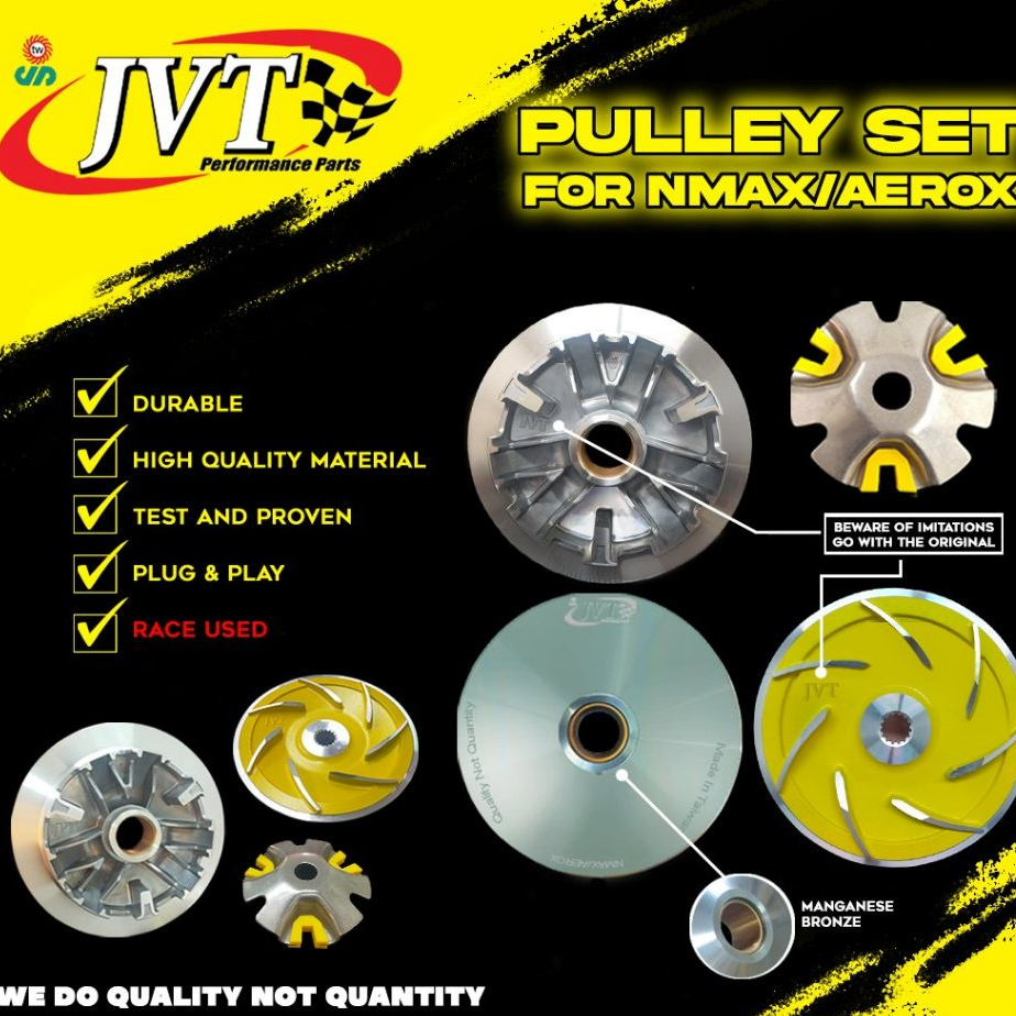 JVT Pulley Set With Free Backplate (Mio Sporty, Mio i125, Click125 ...