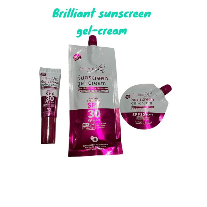 Brilliant Sunscreen Gel-cream spf30+++ 10g,13g and 50g | Shopee Philippines