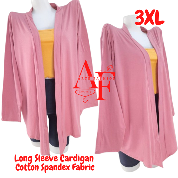 iNAR-te Plus Size (3XL) Plain Color, Long Sleeves Open Front No Button ...