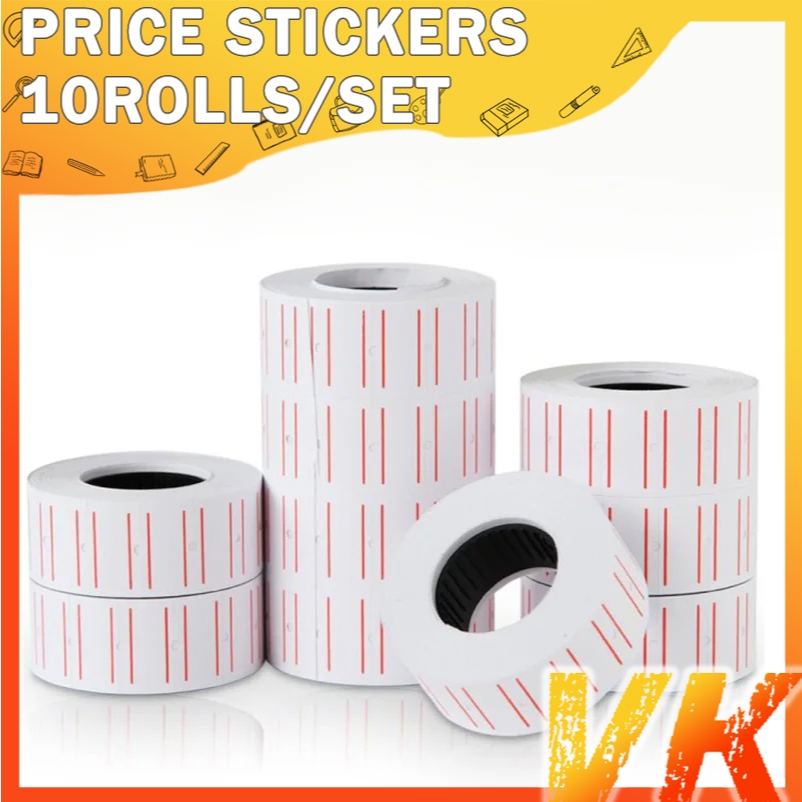 VK 10Rolls 4000pcs Price Stickers Cheap Adhesive Price Label for ...