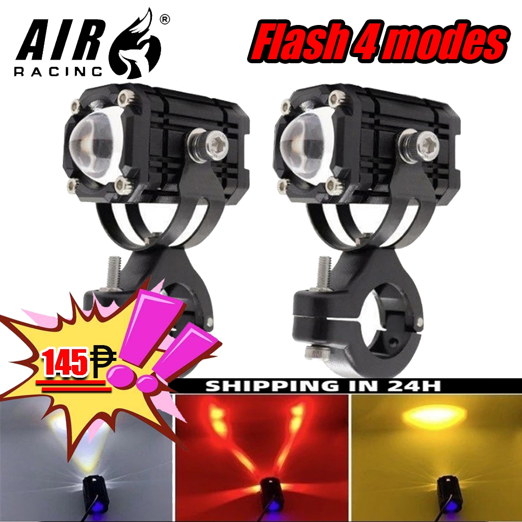 60W Tricolor Mini Driving Light Motorcycle Spot Light Auxiliary LED ...