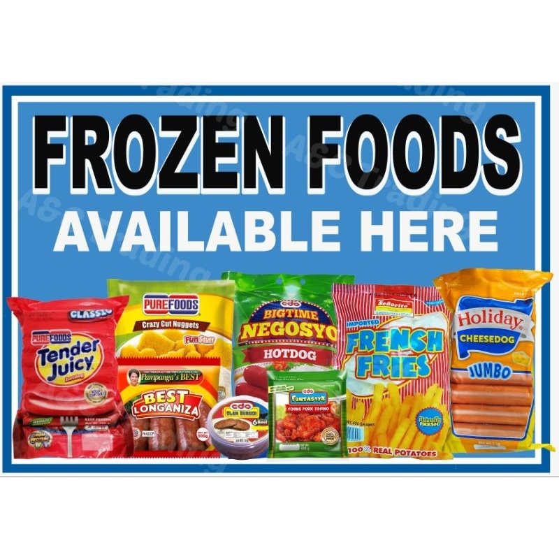 Frozen Foods Available Here Signage A4 Sized Laminated | Shopee Philippines