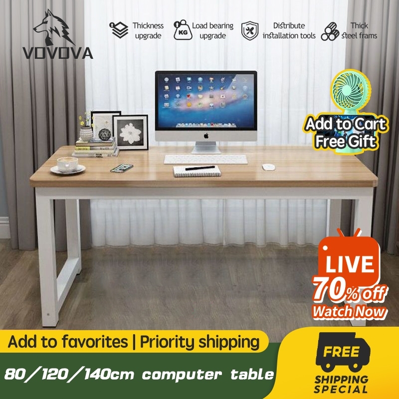 VOVOVA Computer Table 80/120/140CM Gaming Table Office Table Study ...