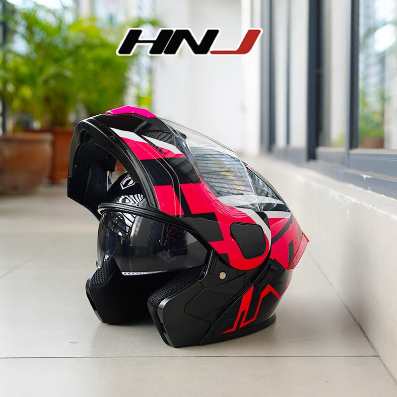 HNJ 937 Motorcycle Helmet Modular with Icc Dual Visors Clear Lens ...