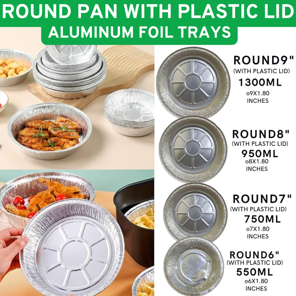 Aluminum Foil Round Pan 6 7 8 9 Inches Round Aluminum Foil Pan With ...