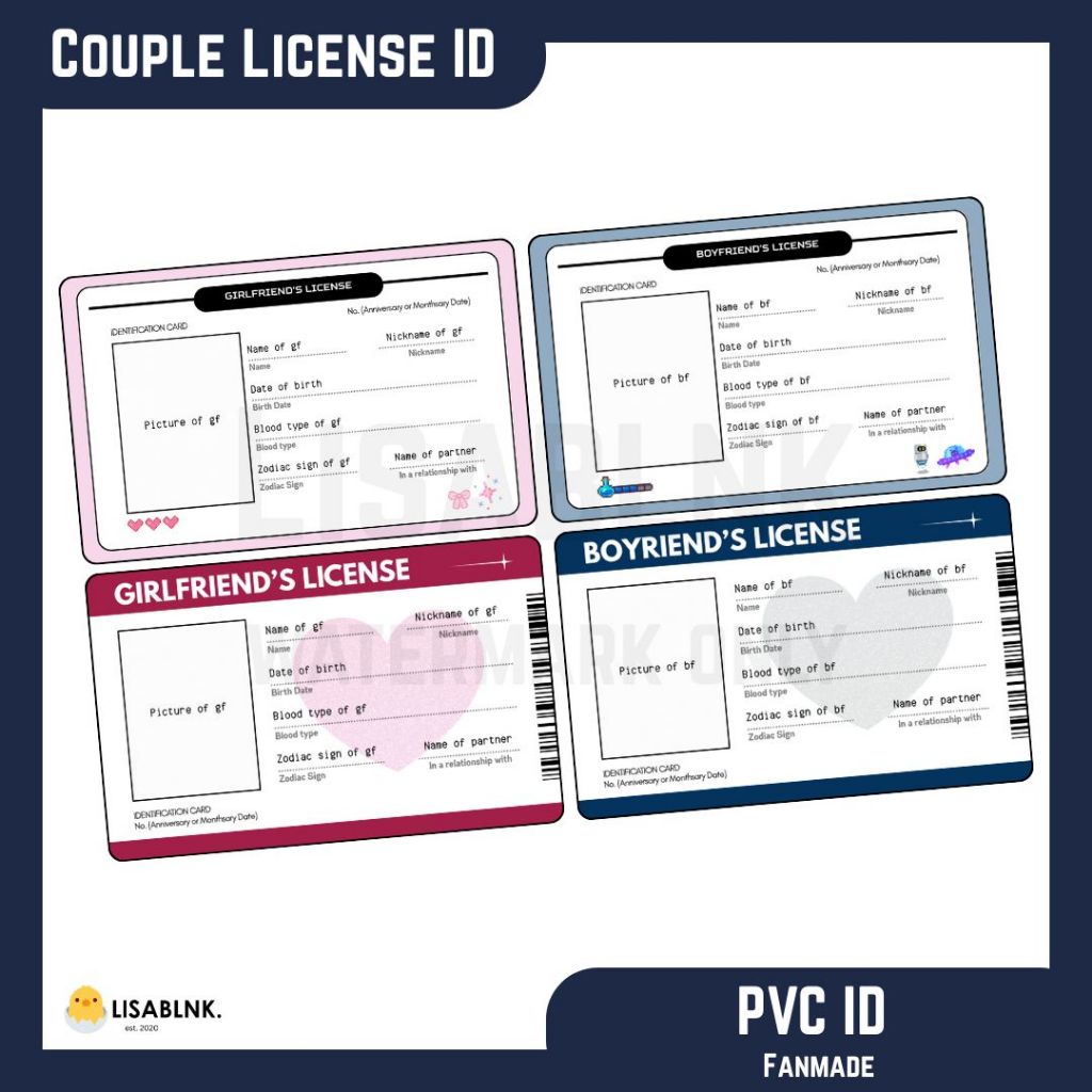 [PVC Card] Customized Couple License ID — Gift Ideas for Girlfriend ...