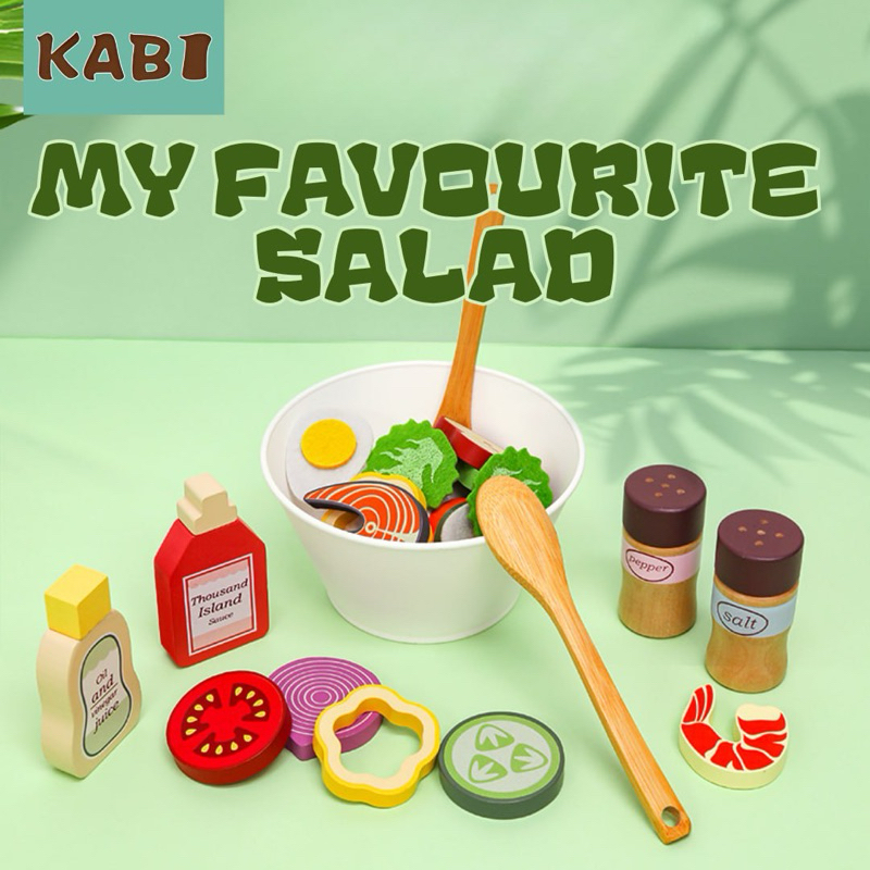 KABI My Favourite Salad Food Healthy Playset Toys Pretend Play Children ...