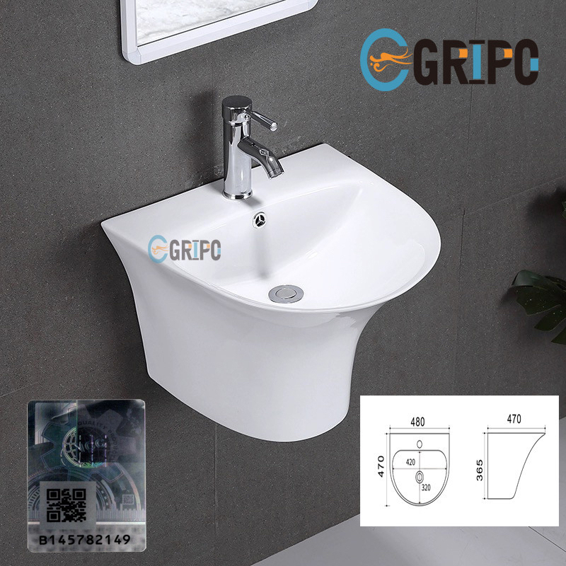 GRIPO High quality Modern wall mounted toilet lavatory basin with drain ...