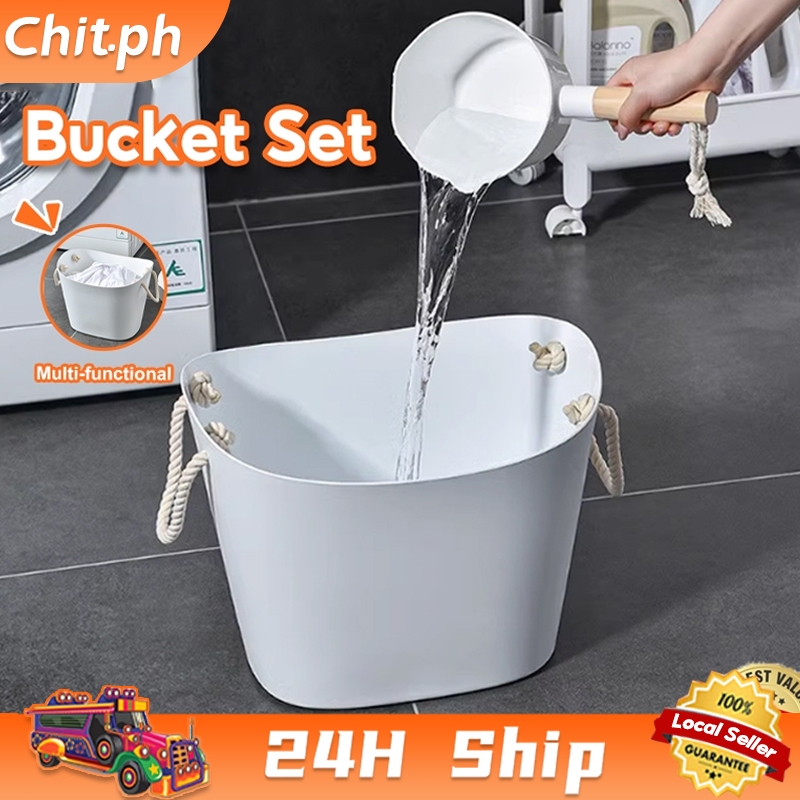 Chit Minimalist Bucket Aesthetic Pail Nordic Dipper Timba White Tabo ...