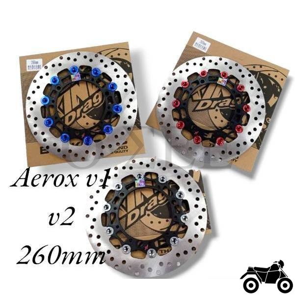 King Drag Front Disc 260MM AEROX V1 V2 3 Holes AND AEROX NMAX Bracket | Shopee Philippines