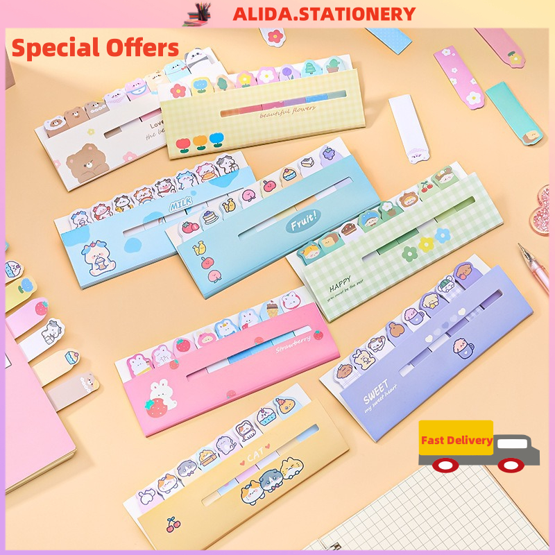 120 Sheets Cute Shaped Sticky Note Index Post Cartoon Tearable Label ...