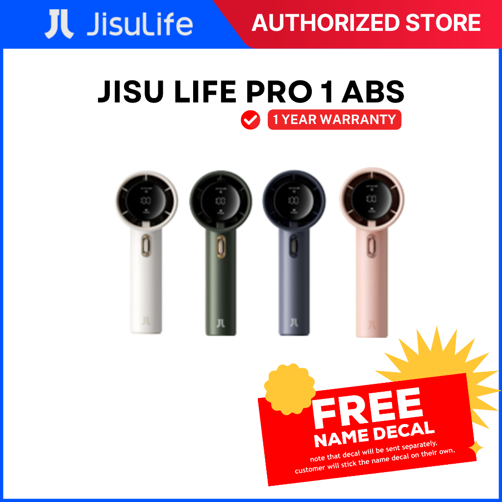 JisuLife Pro 1 ABS Handheld Fan – 3600mAh, Adjustable Speed, LED ...