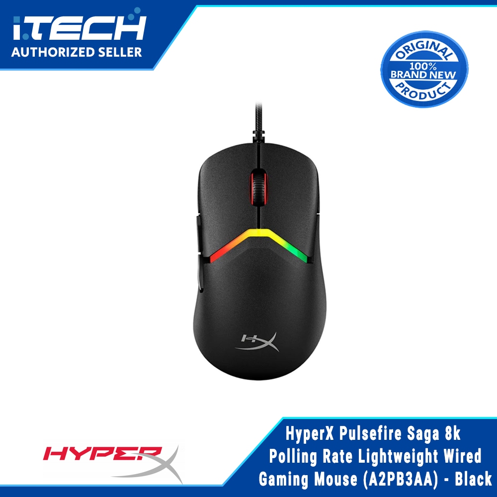 HyperX Pulsefire Saga 8k Polling Rate Lightweight Wired Gaming Mouse ...