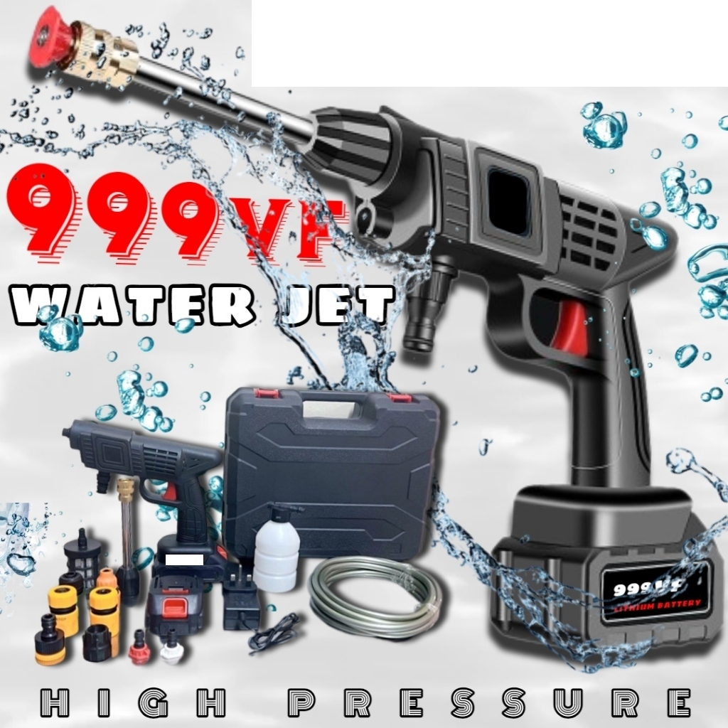 【READY STOCK】999vf Wireless Water Jet Portable Car Wash High Pressure ...
