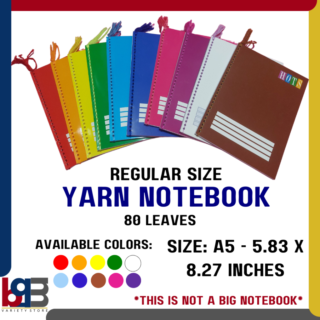 Regular Size Yarn Notebook 80 Leaves - A5 | Shopee Philippines