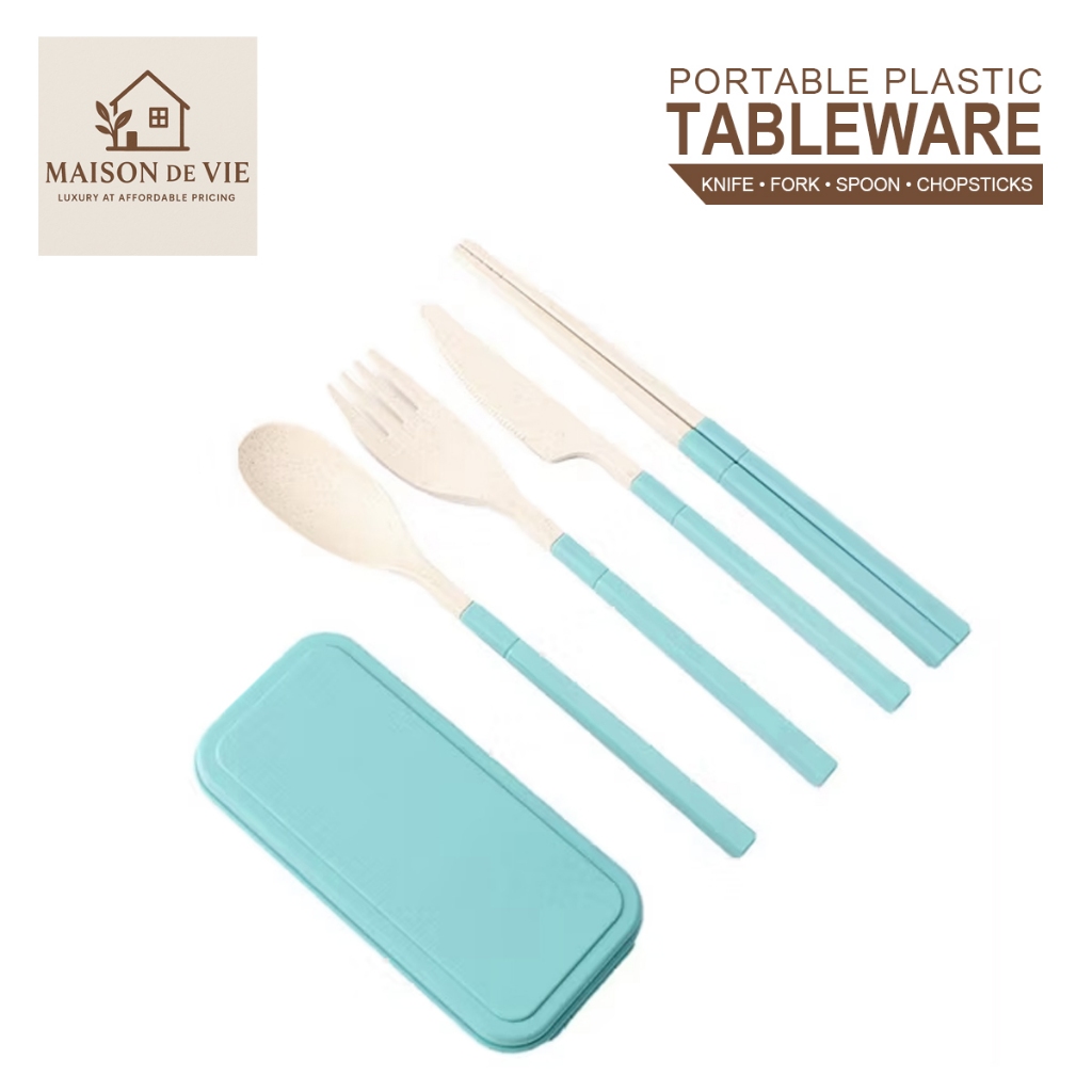 Collapsible Travel Utensils Set with Case (Random Color) | Shopee ...