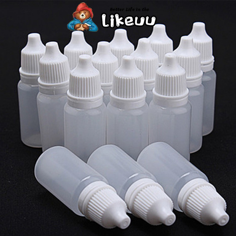 100Pcs 10ml Transparent Pigment Bottles With Twist Caps Refillable For Tattoo Pigment Ink ...
