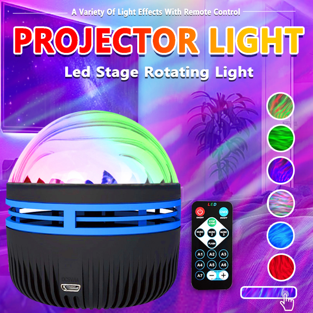 LED Aurora Projector Light 7 colors Starry Sky Night Lights With Remote ...