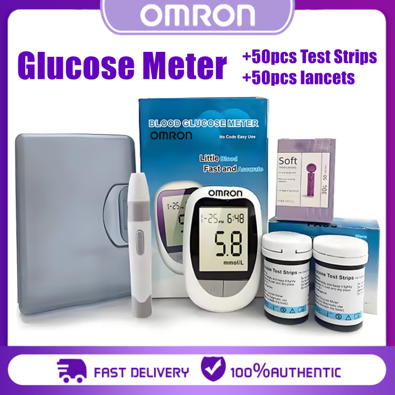 Glucose Meter Complete Set Blood Sugar Monitoring Kit with 50pcs Strips ...