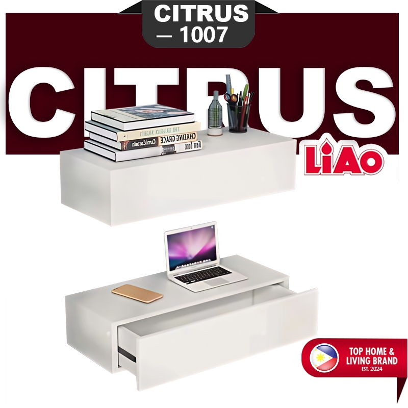 Shopee hot sale wall-mounted drawer table white simple style desk/work ...