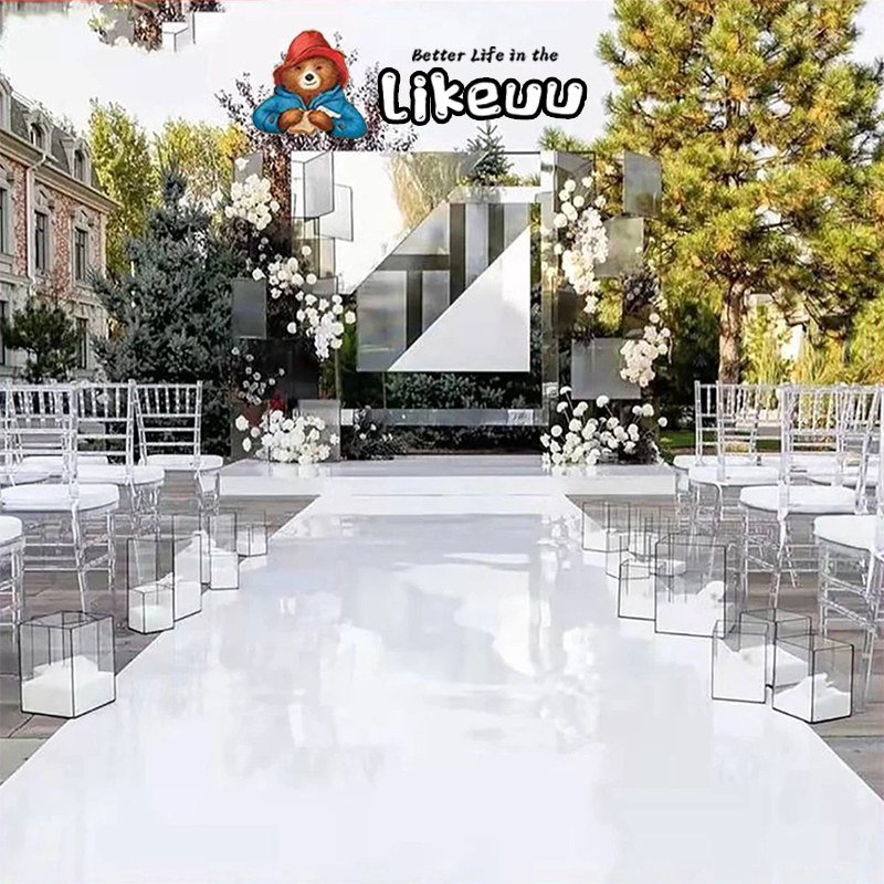 10M Wedding Mirror Carpet Silver Double Sided Silver for T Stage Indoor ...