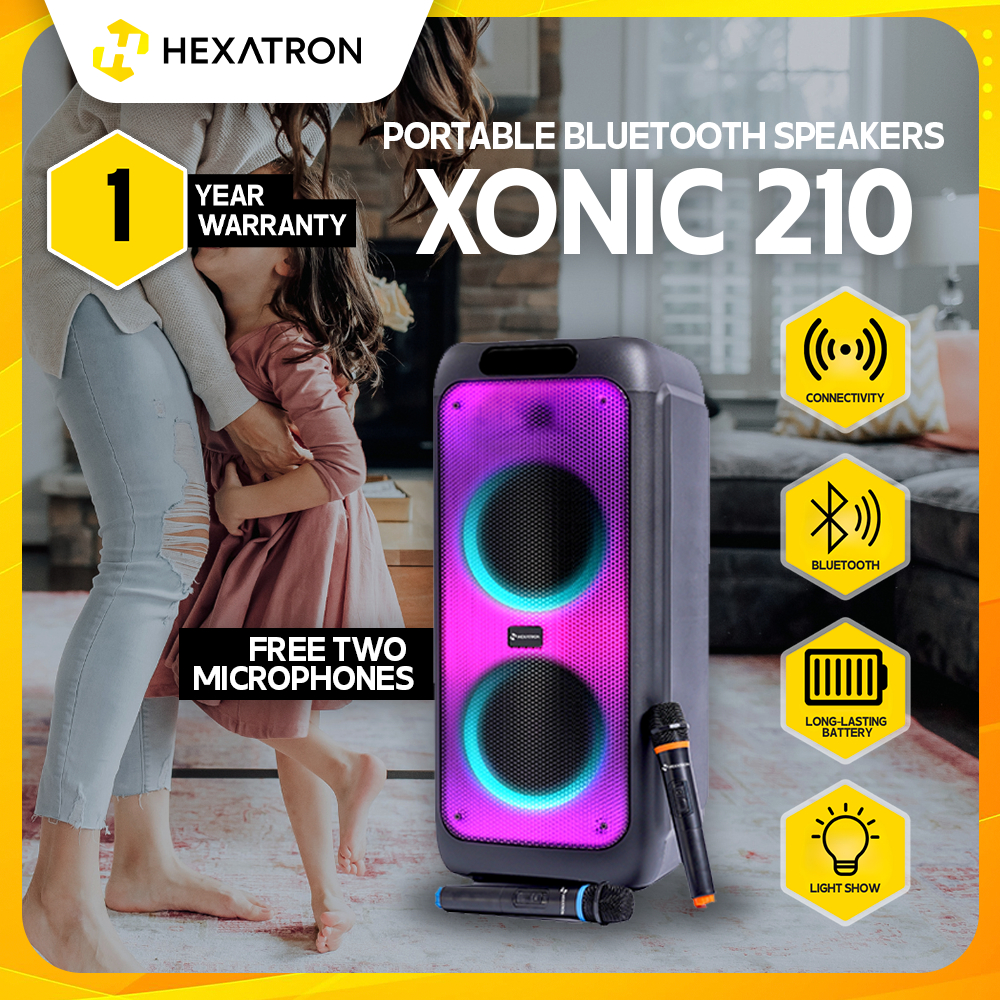 Hexatron Double 10" Portable TWS Party Speakers Xonic 210 | Shopee ...