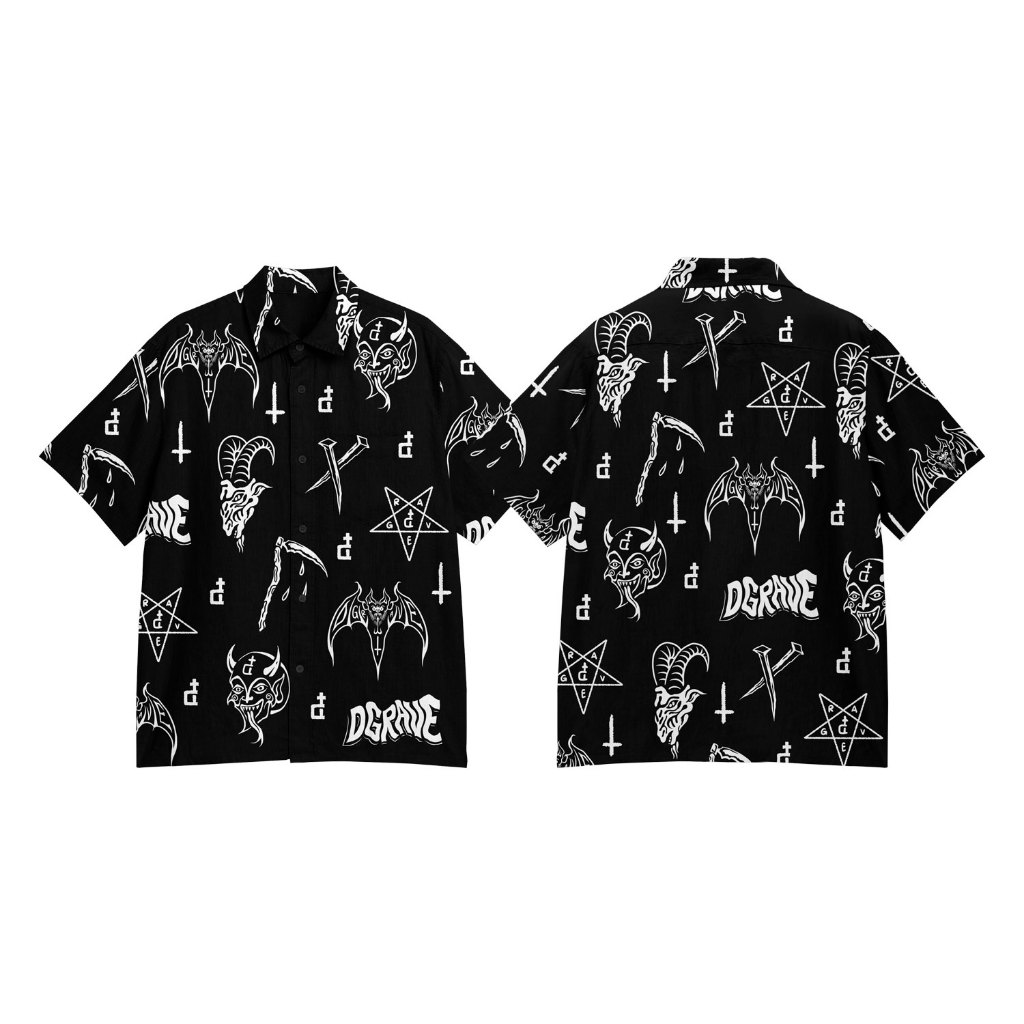DGRAVE CREATIONS 'MAYHEM' BLACK BUTTON DOWN POLO | Shopee Philippines