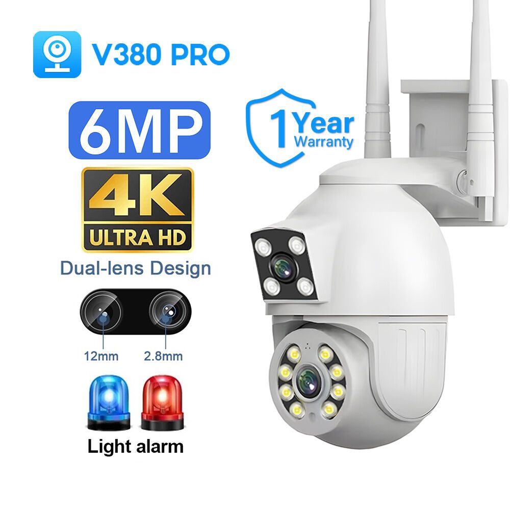 V380 CCTV Camera Dual Lens Waterproof Outdoor HD Pan Tilt Motion ...