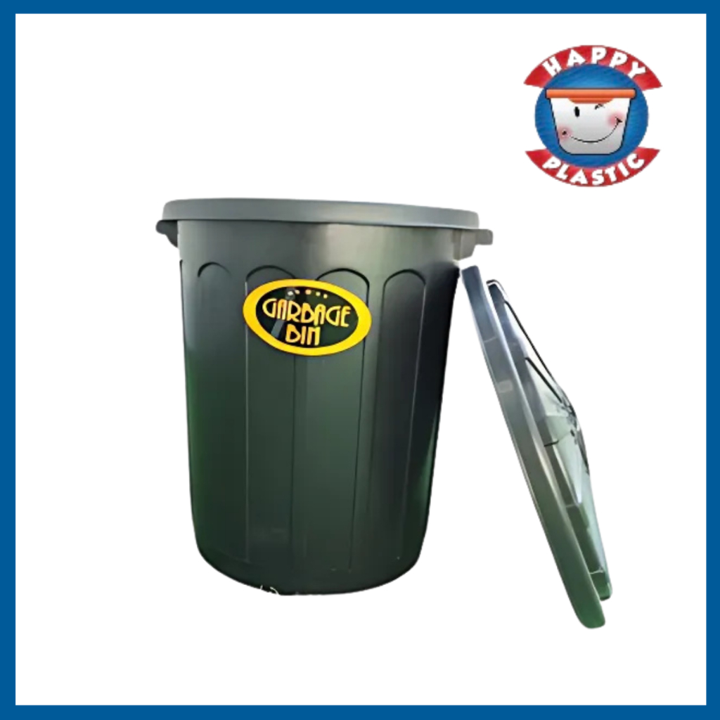 Happy Plastic 26L Trash Can / Waste Bin with Cover / Basurahan | Shopee ...