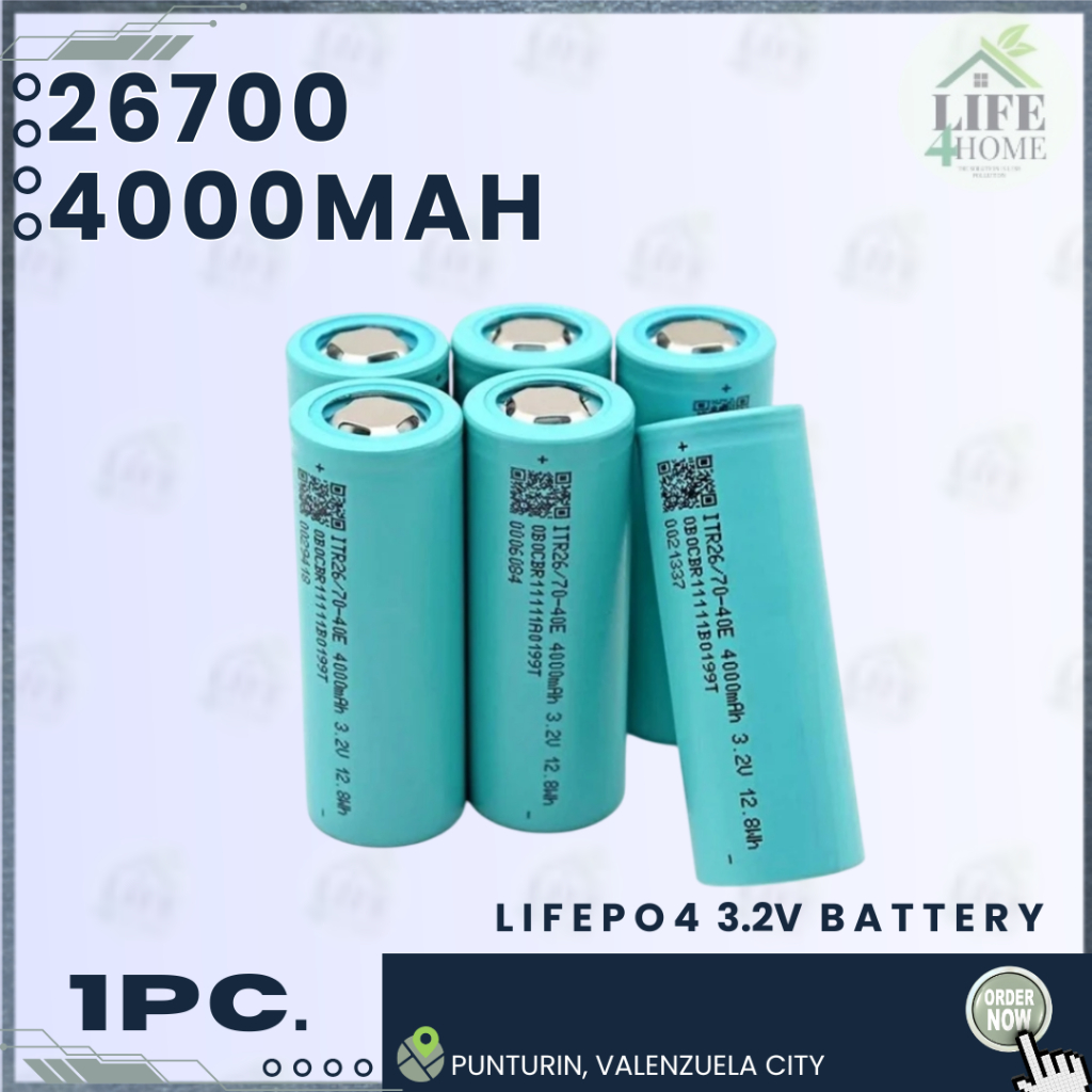 Lifepo4 3.2v 4000mAh 26700 Lifepo4 Battery Rechargable Battery ...