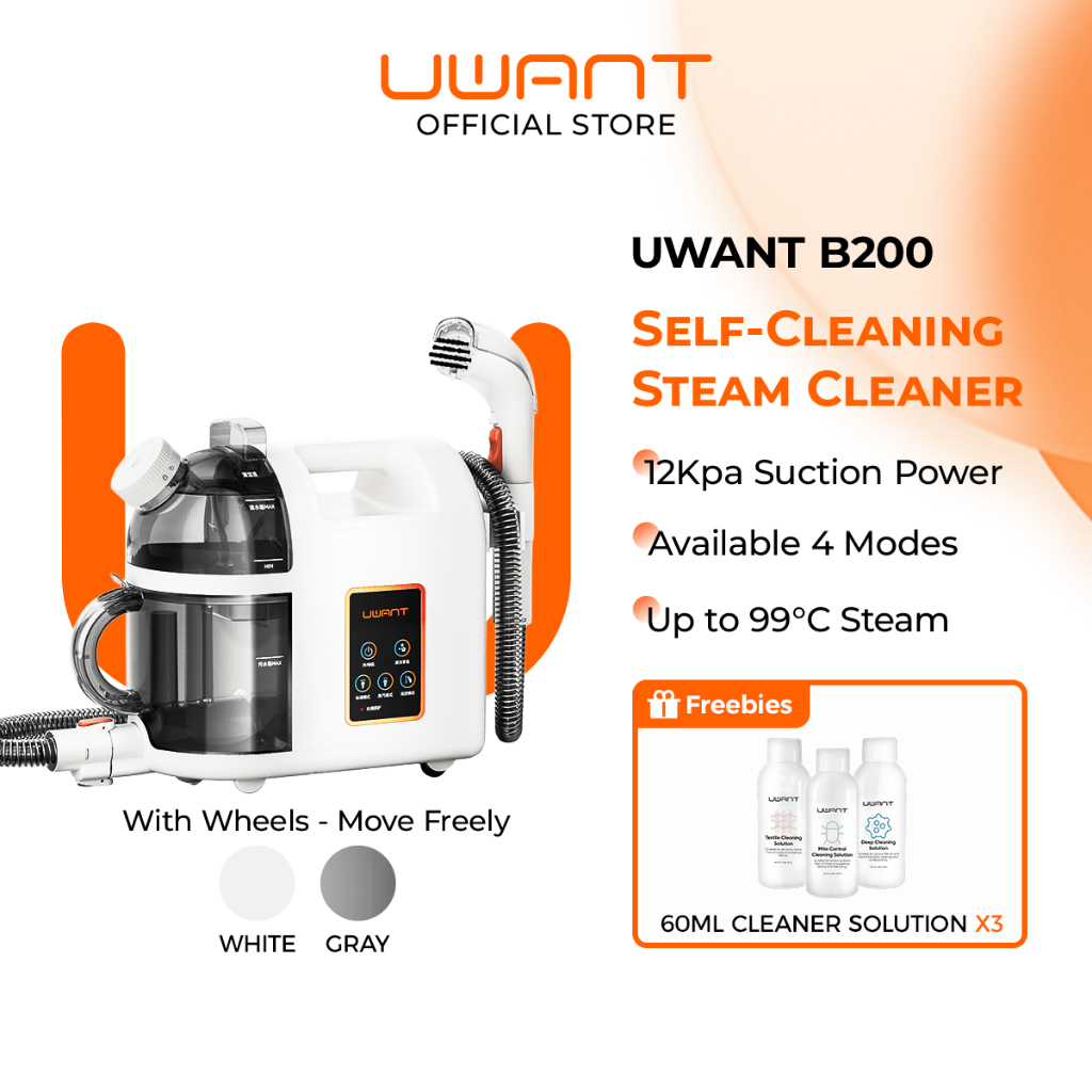 UWANT B200 Steam Cleaner 2-in-1 Multiple Spot Cleaner & Steamer Self ...
