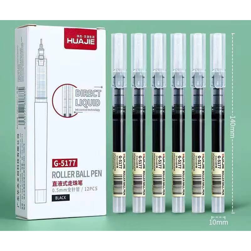 (1Box Or 12pcs) Straight Liquid 0.5mm Gel Pen Quick-Drying Rollerball ...