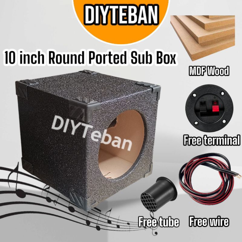 10 Inch Subwoofer Box MDF WOOD Vented Round Ported | Shopee Philippines
