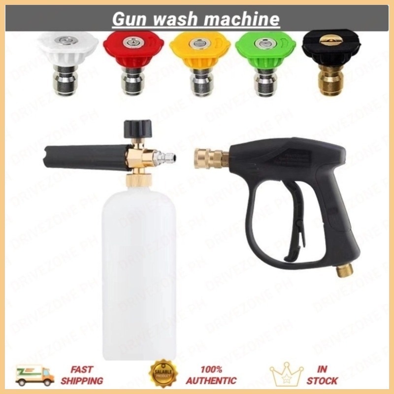 Universal Car Wash Water Gun Snow Foam Gun 1/4" + 1l Bottle + 5 Nozzles ...