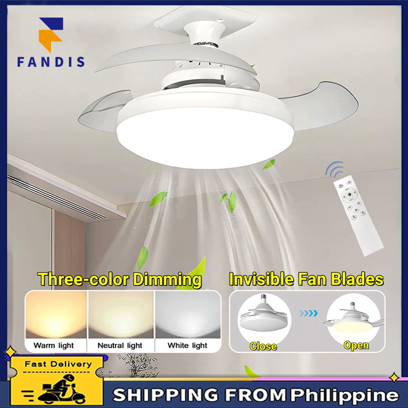 Fandis Invisible Fan Light Ceiling Fans Light E27 Base Ceiling Fan ...