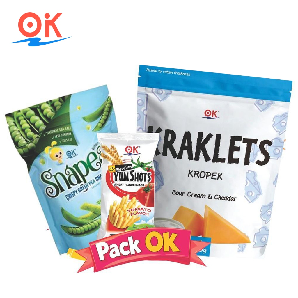 OK Snack [3in1] 320g Kraklets with Snapea and Yumshot Super Valued Pack ...
